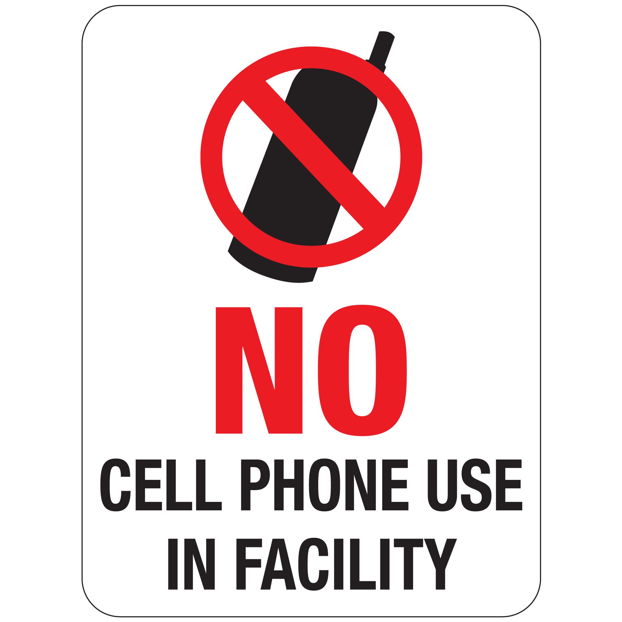 No Cell Phone Use In Facility Sign 18" x 24" | Carlton Industries