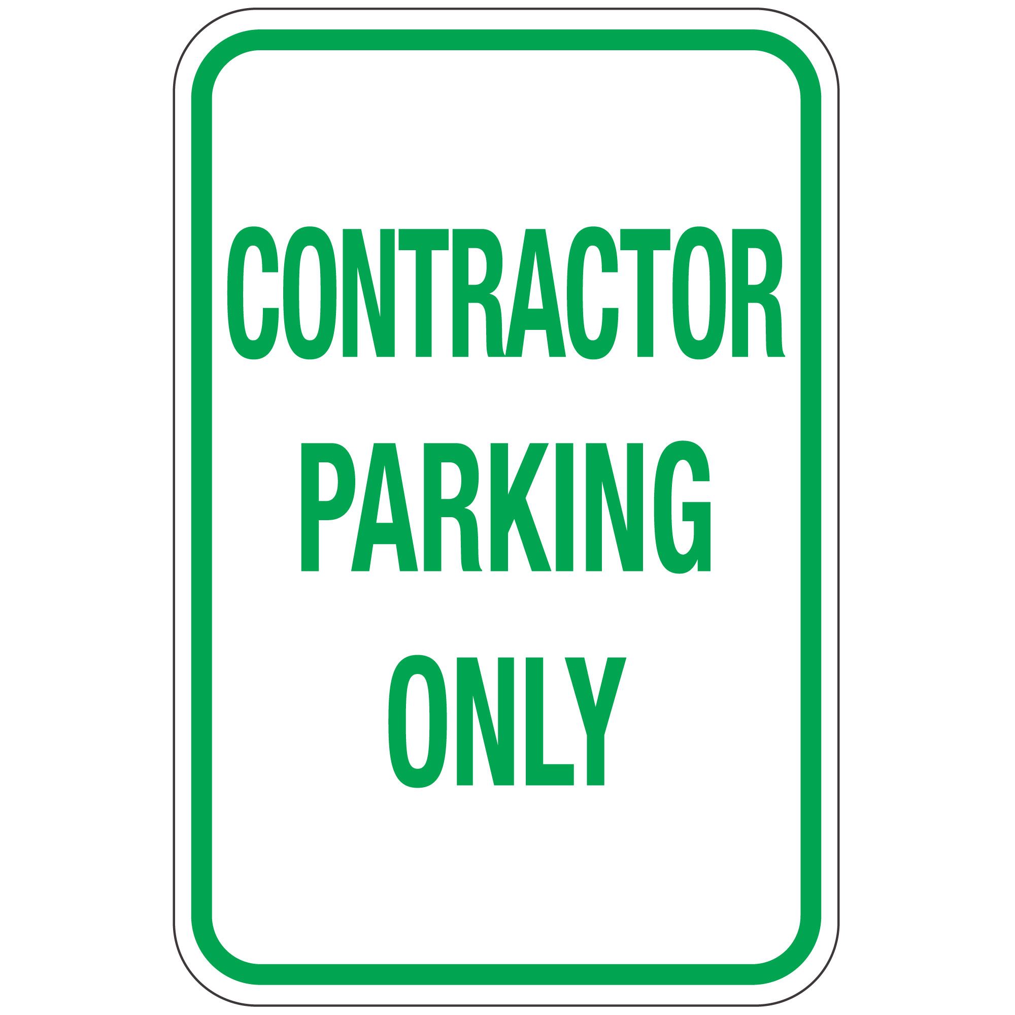 Contractor Parking Only Sign 12" x 18" | Carlton Industries