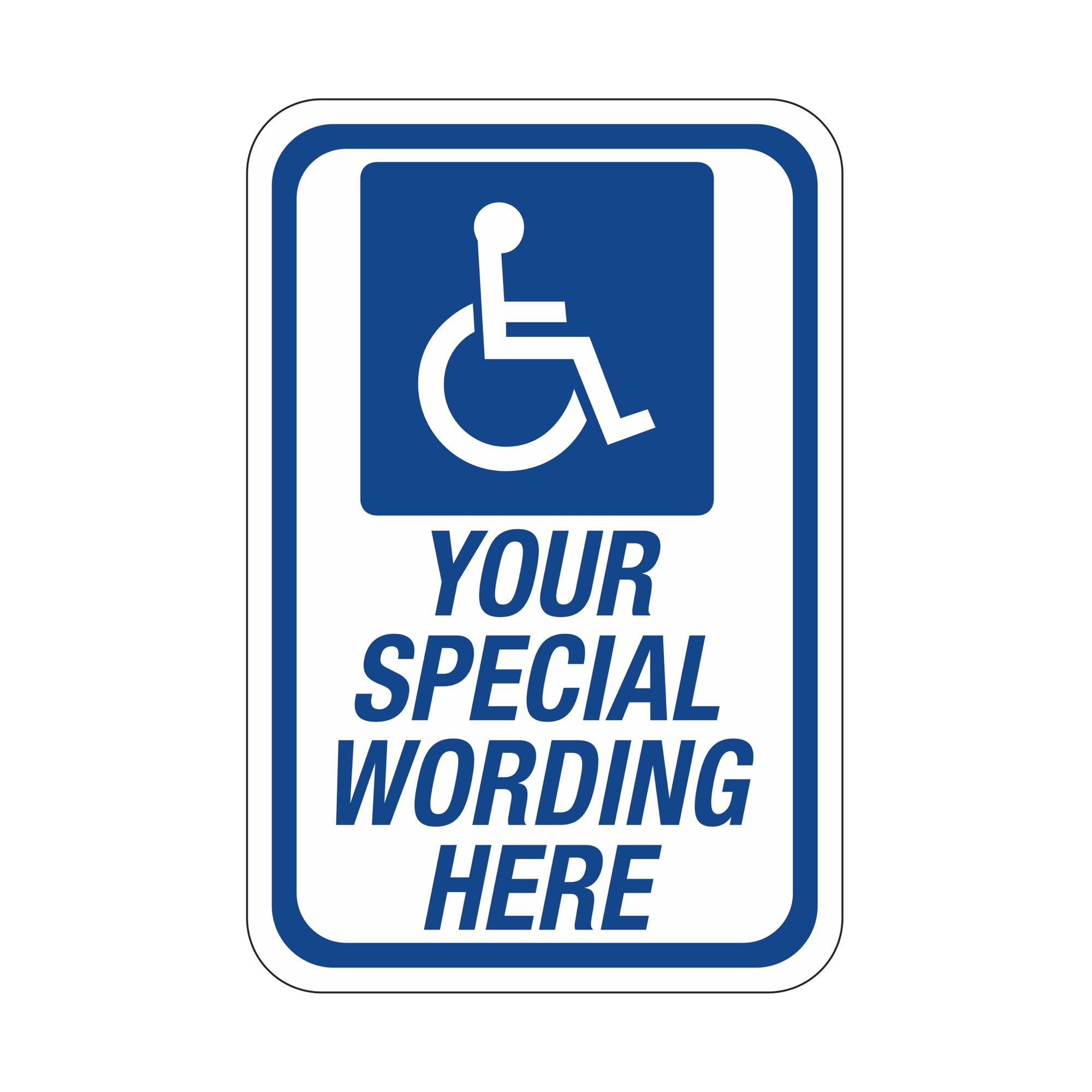 Semi-Custom Handicapped Symbol Sign 12" x 18" | Carlton Industries