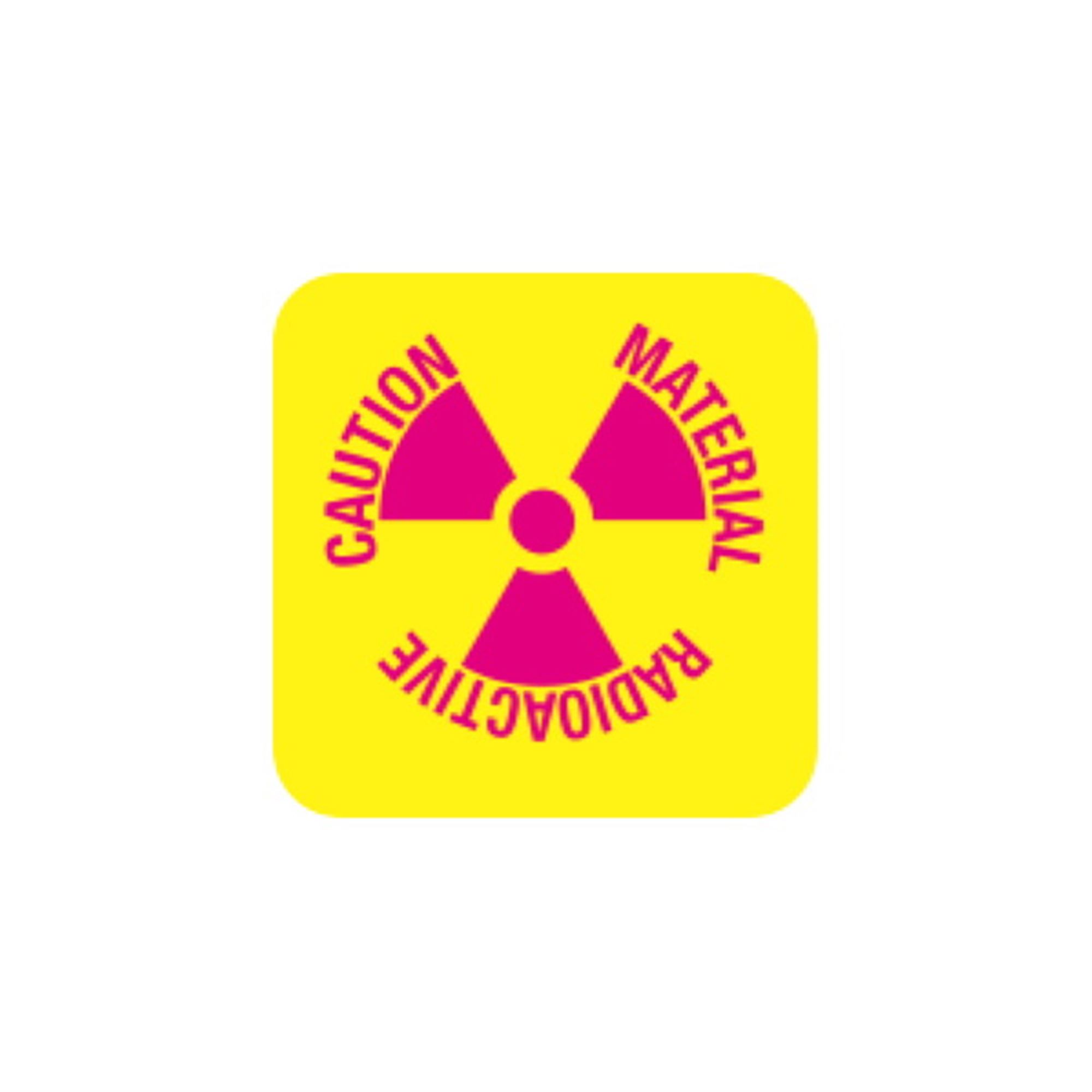 Caution Radioactive Material - 1" x 1" Label | Carlton Industries