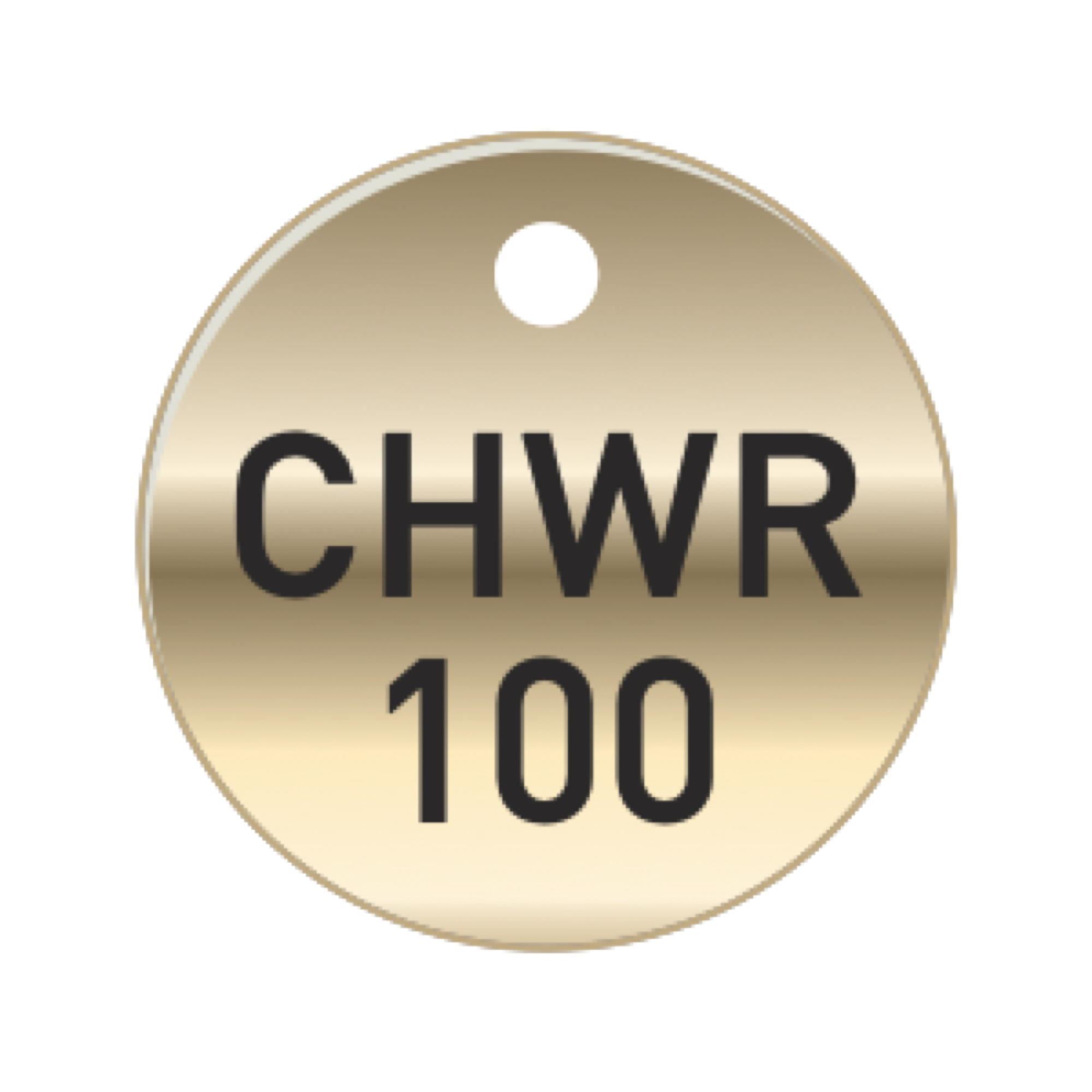 Brass Tags 1 1/2" - CHWR Chilled Water Return | Carlton Industries