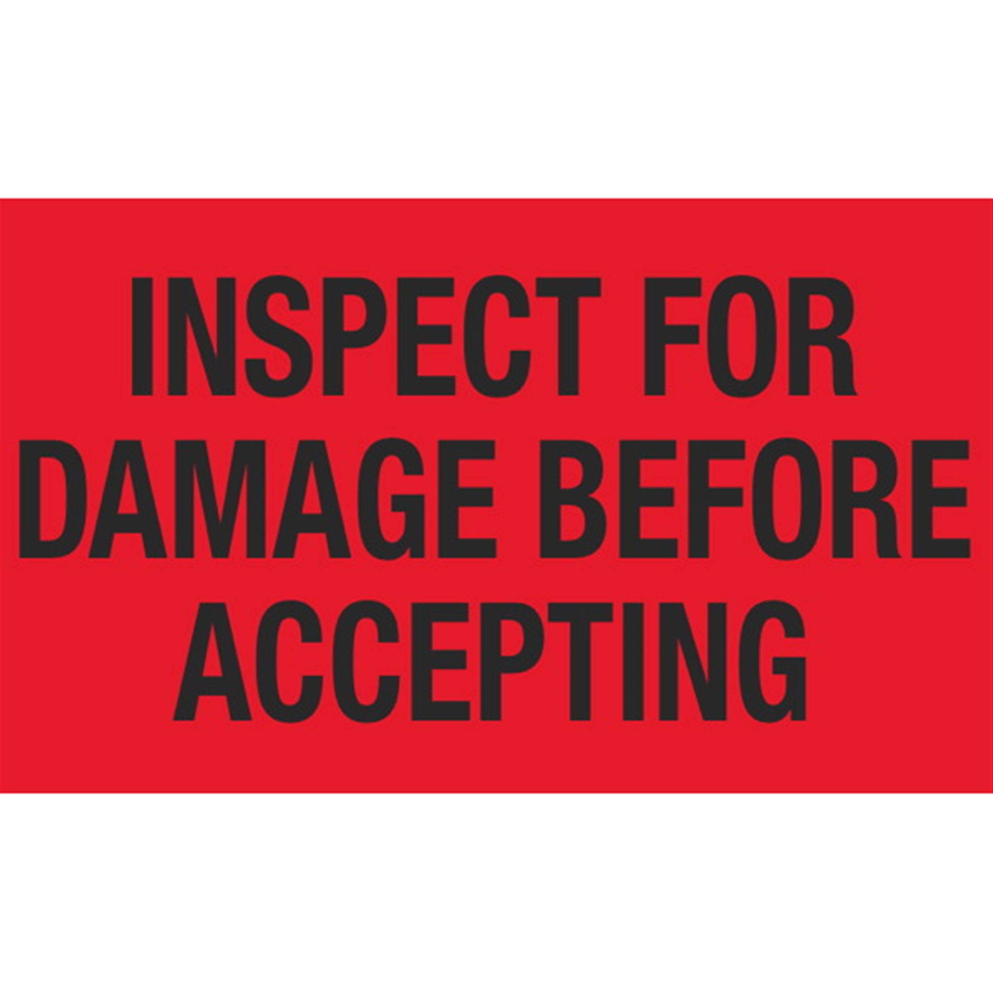 Inspect For Damage Before Accepting - Handling Label | Carlton Industries