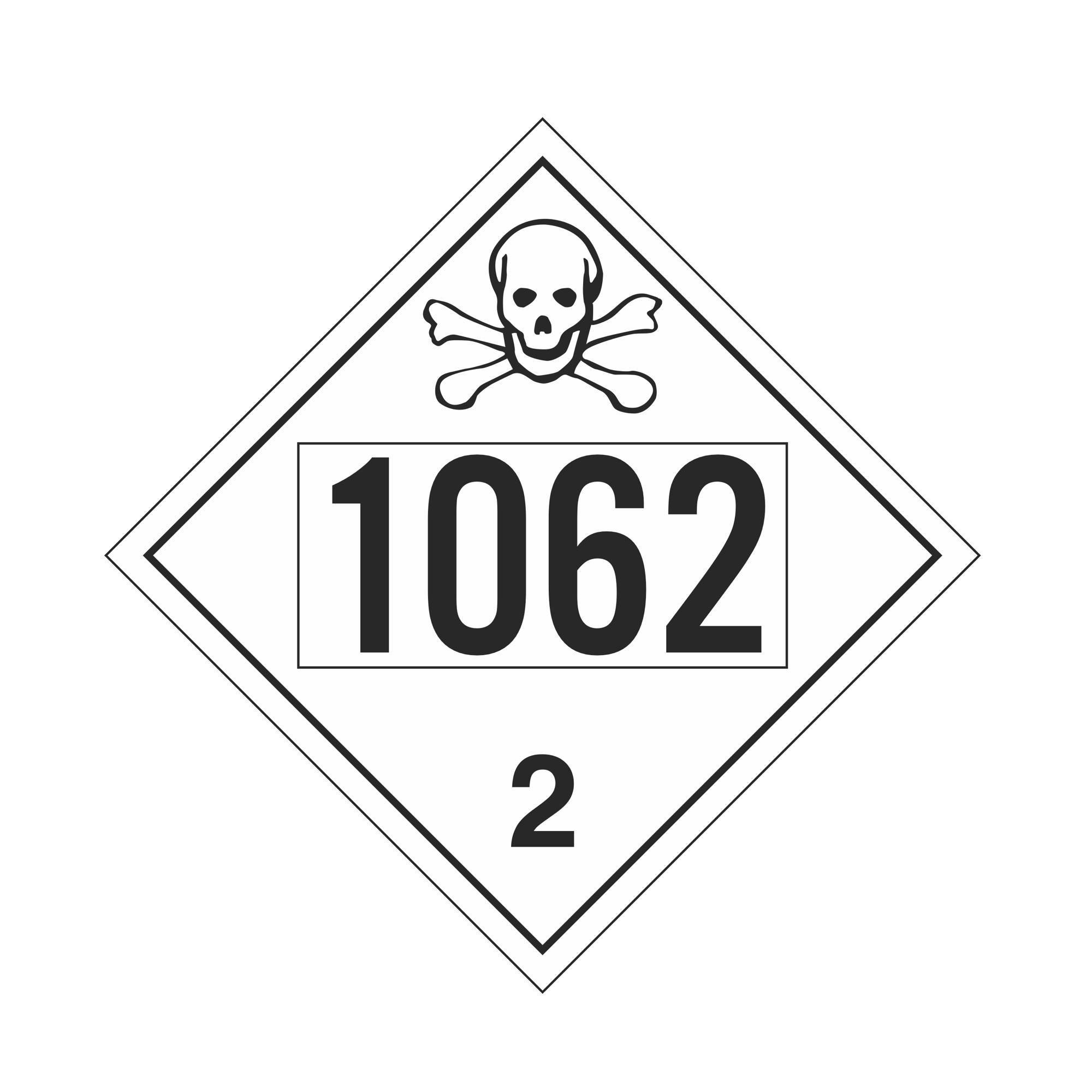 UN#1062 Poison/Toxic Gas Numbered Placard | Carlton Industries