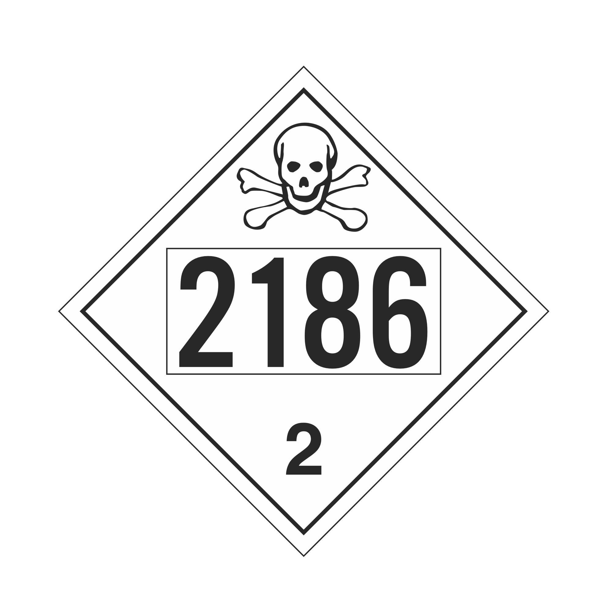 UN#2186 Poison/Toxic Gas Numbered Placard | Carlton Industries