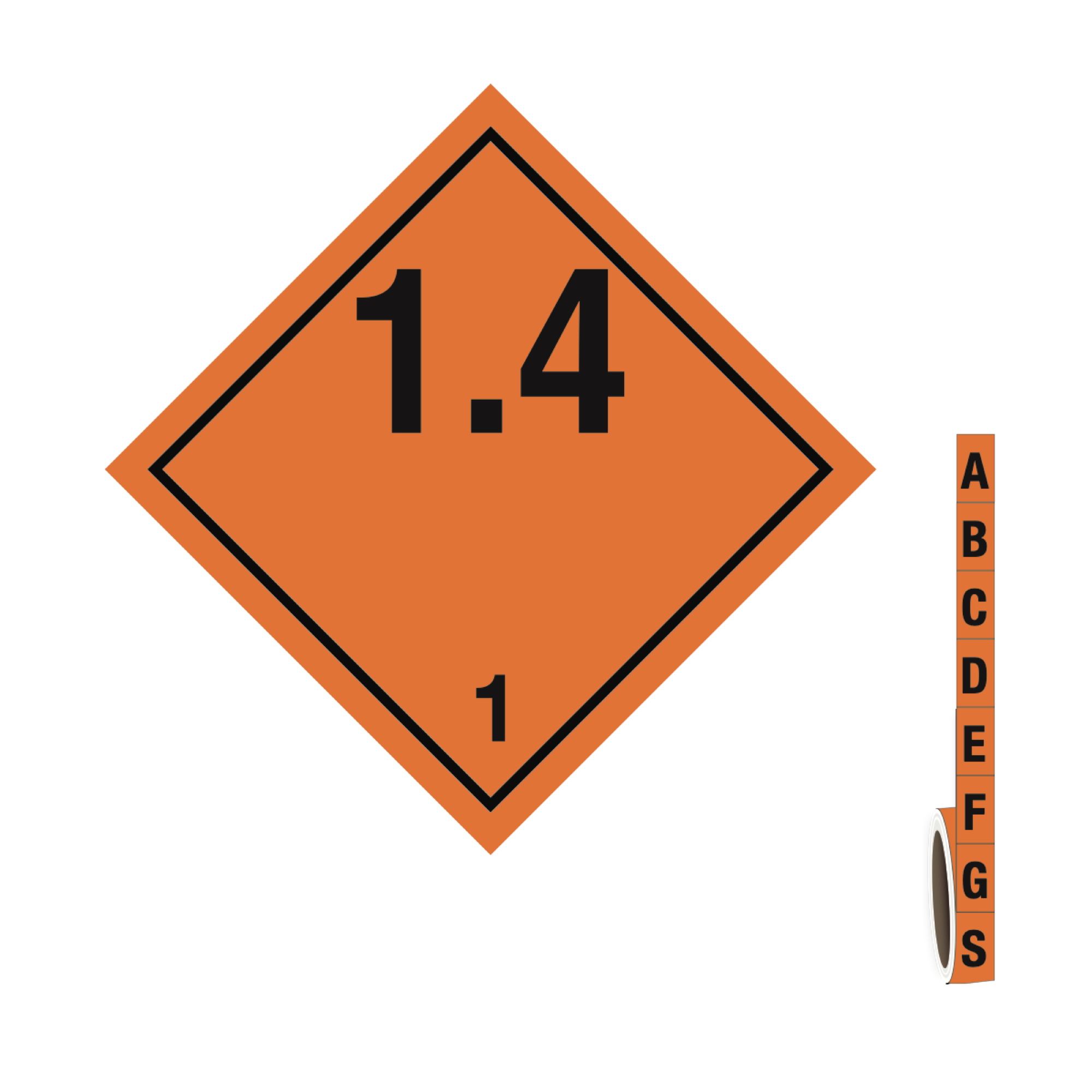 Explosive Haz Class 1 Shipping Labels - 1.4 - 1 | Carlton Industries