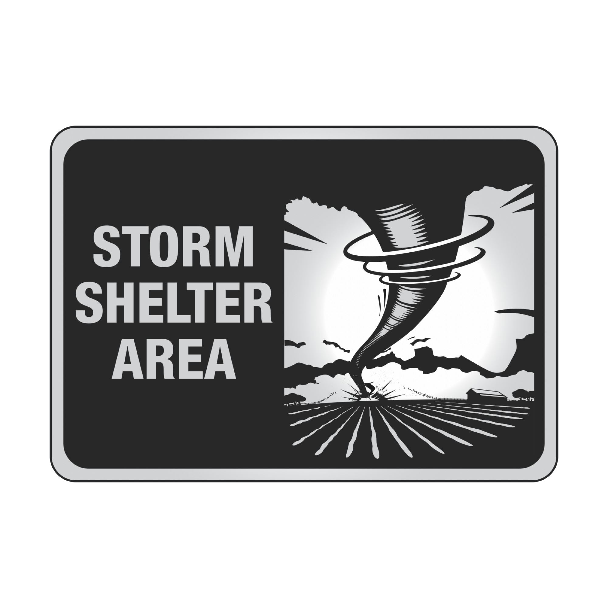 Storm Shelter Area Sign Reflective Aluminum 7"x10" | Carlton Industries