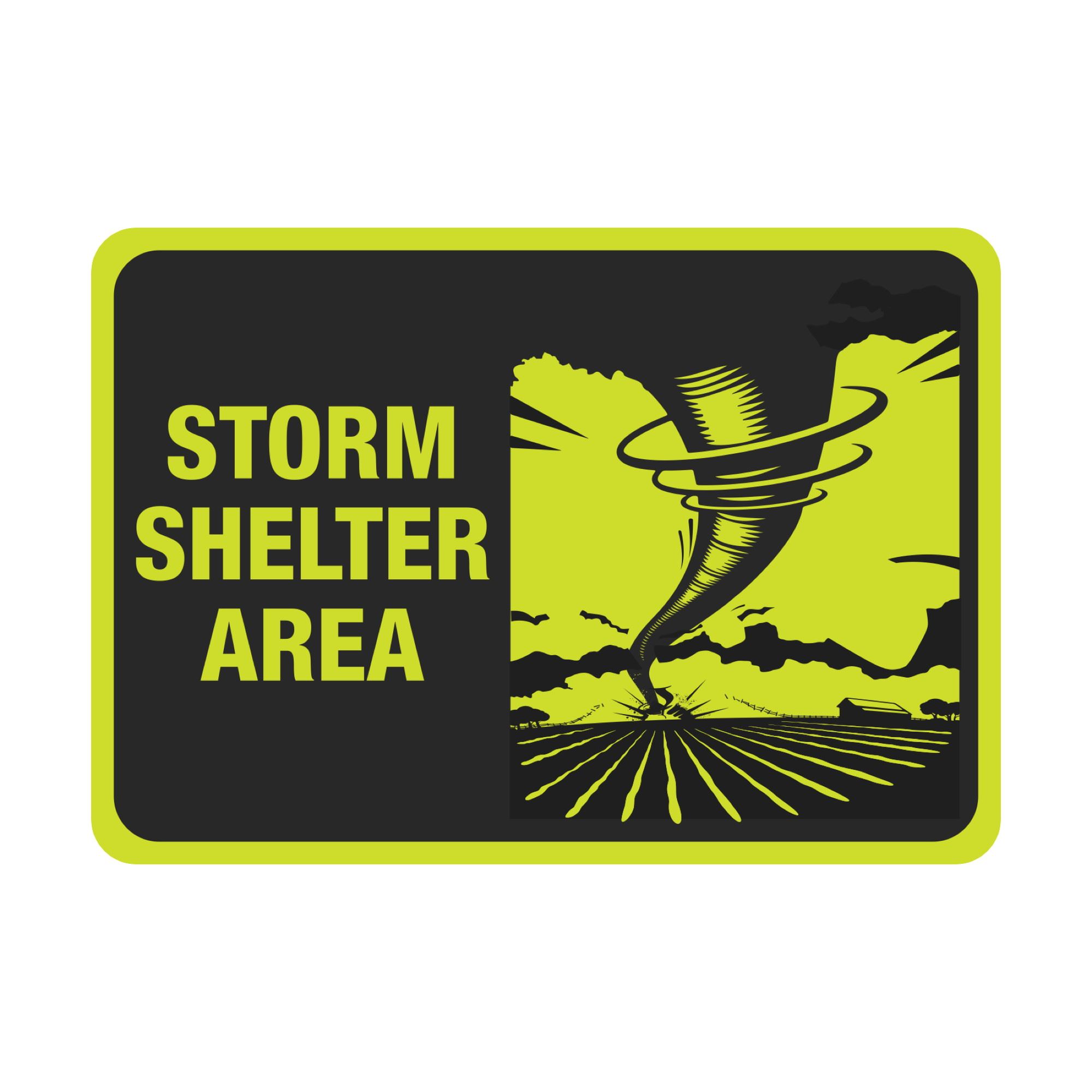 Storm Shelter Area Sign Luminescent Aluminum 7"x10" | Carlton Industries