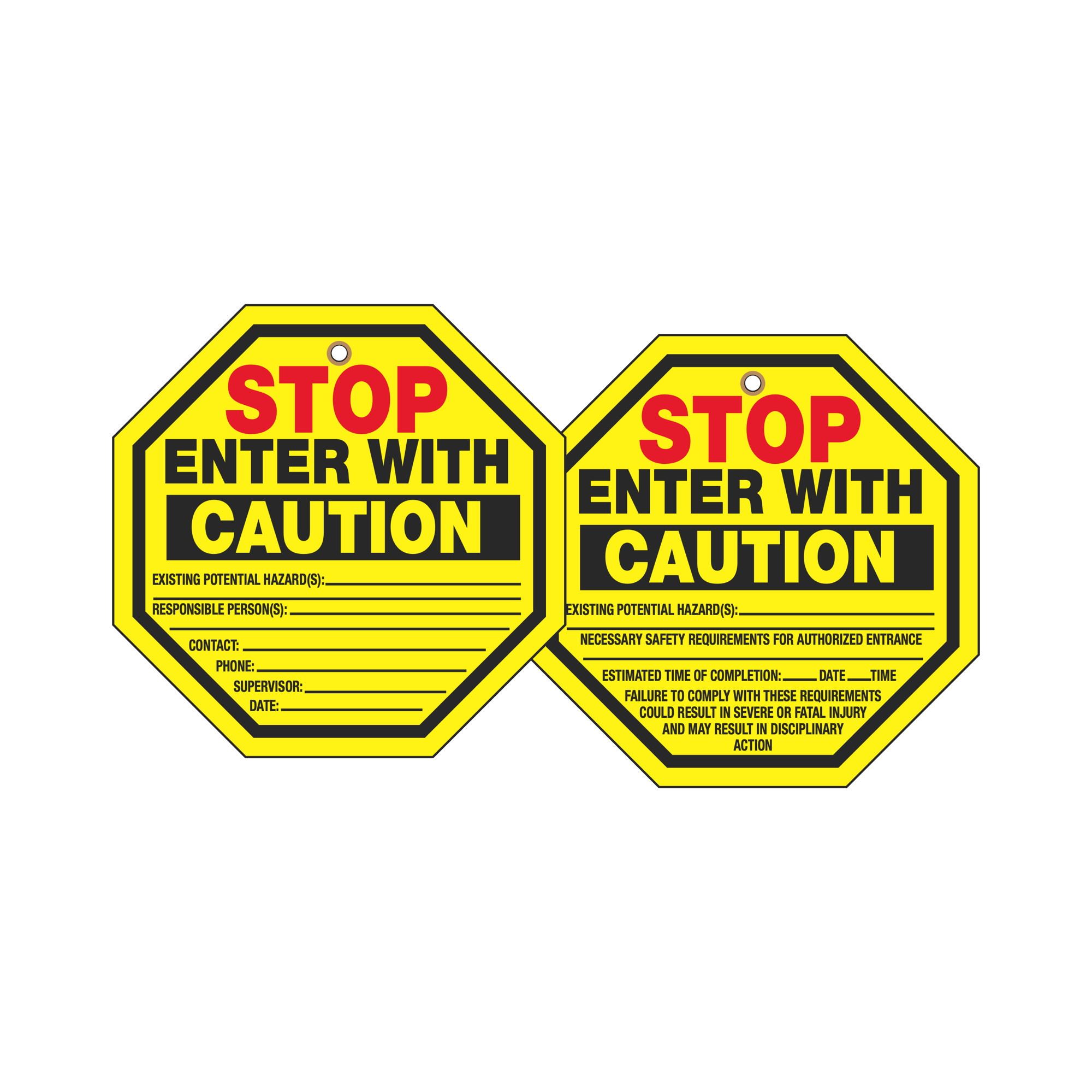 Stop Tags - Stop Enter With Caution | Carlton Industries