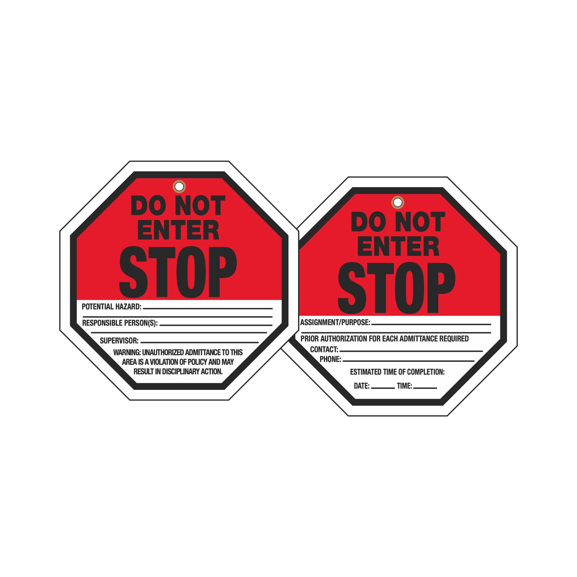 Stop Tags - Do Not Enter Stop | Carlton Industries