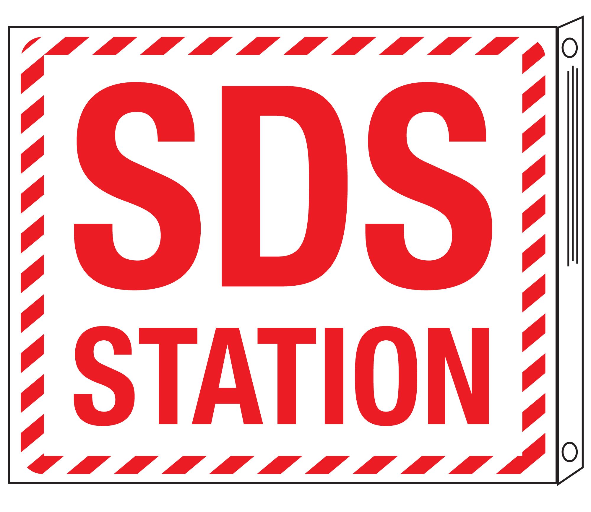 SDS Station Two-Sided Flanged Sign 10"x12" | Carlton Industries