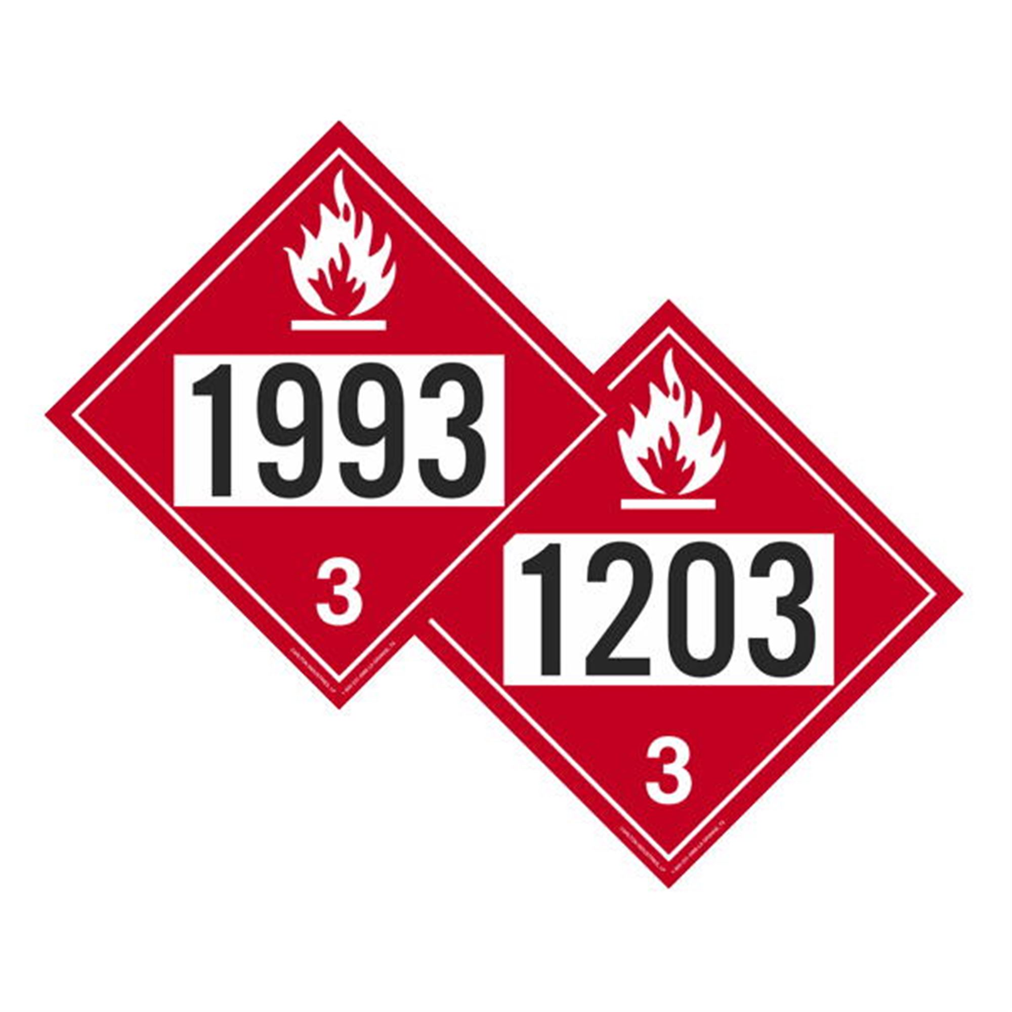 Two-Sided Placards - Flammable Liquid N.O.S./Gasoline 10 3/4 x 10 3/4