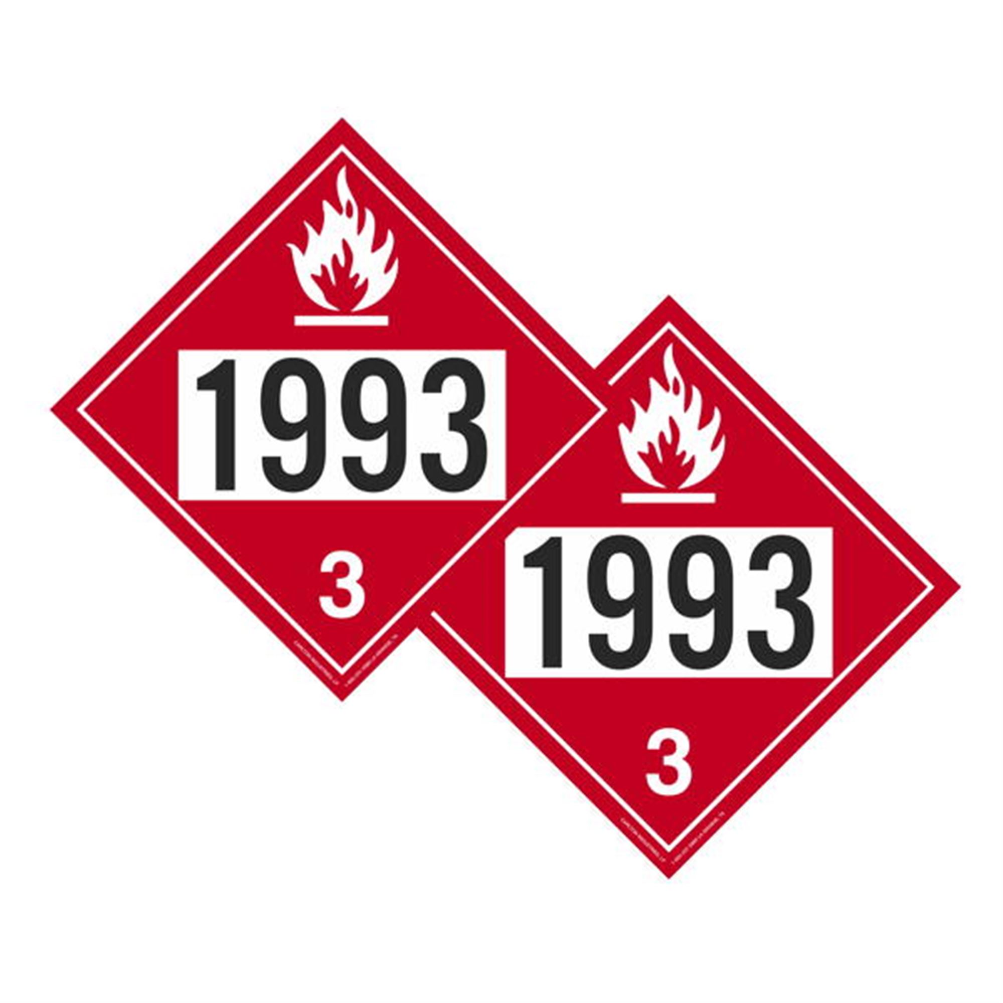 Two-Sided Placards - Flammable Liquid N.O.S./Flammable Liquid N.O.S. 10 ...