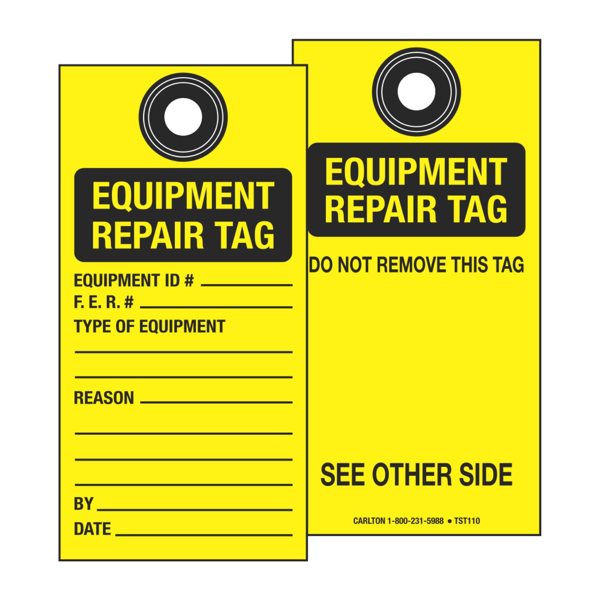 Equipment Repair Tag | Carlton Industries