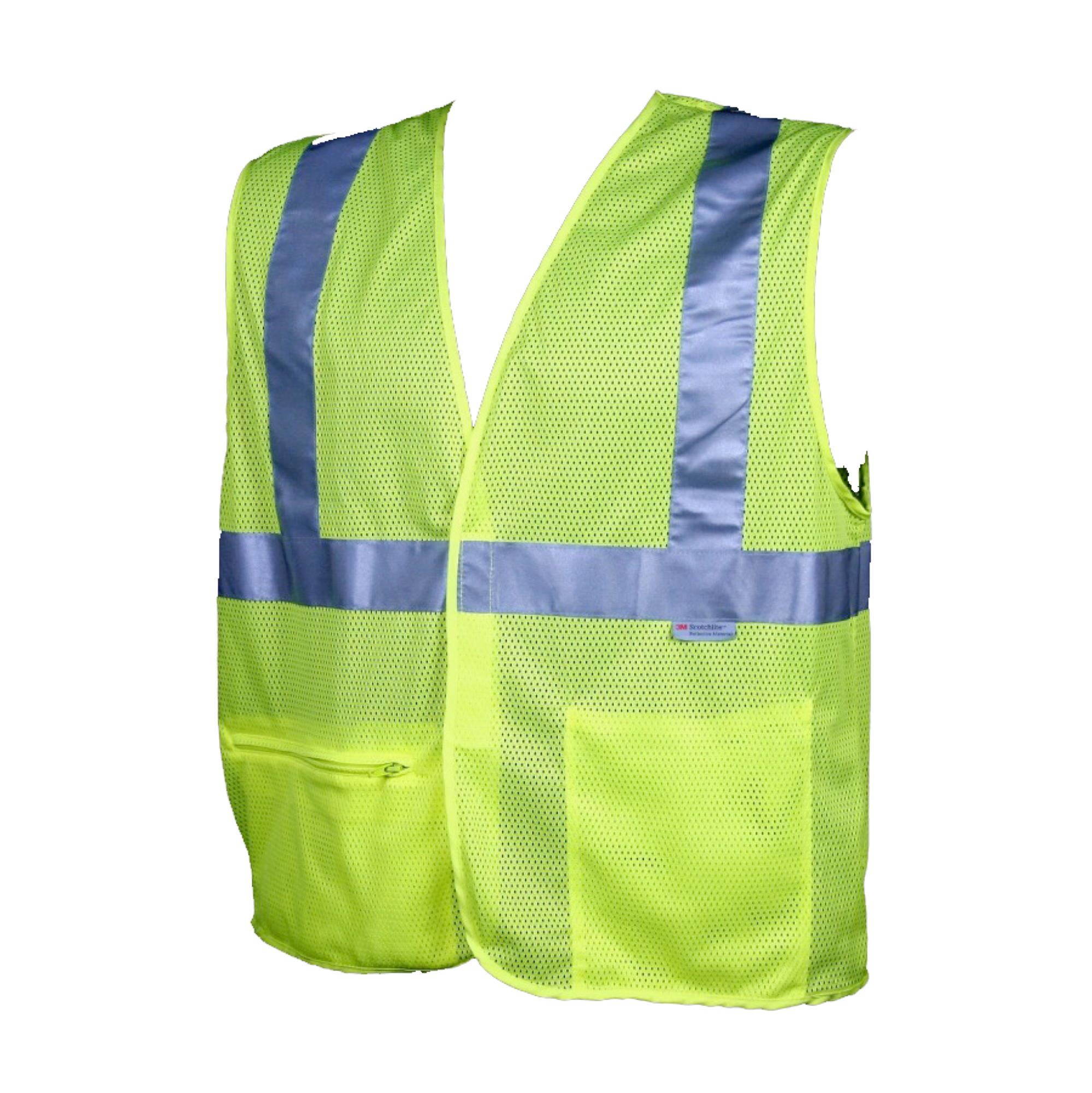 ANSI Class 2 Deluxe Mesh Safety Vest - Fluorescent Green