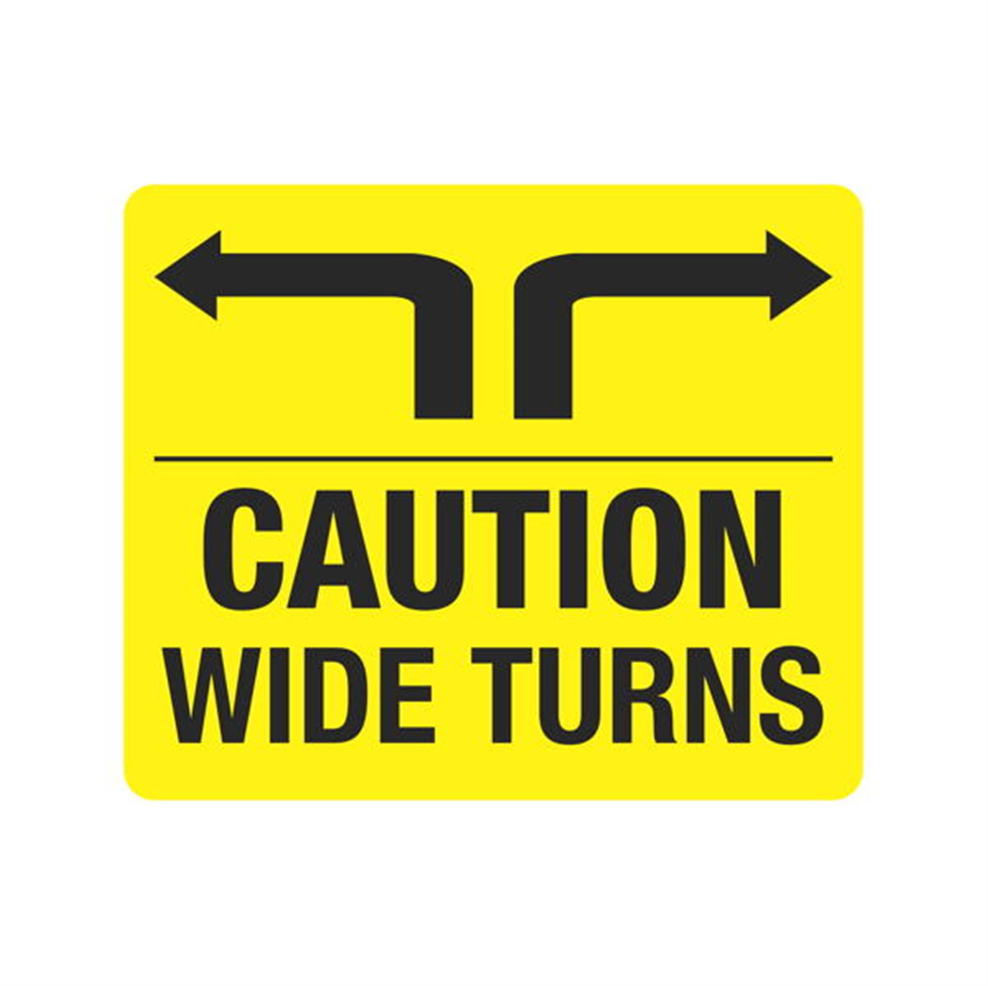 Caution Wide Turns Decal | Carlton Industries