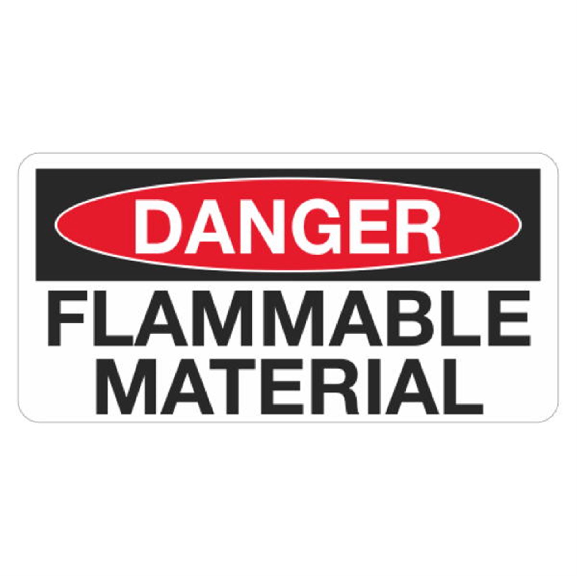 Danger Flammable Material - 1 1/2 x 3 Decal | Carlton Industries