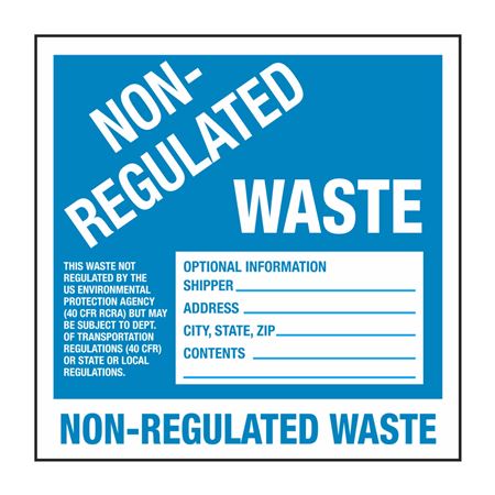 Non-Regulated Waste Label/Decal - 6 x 6 | Carlton Industries