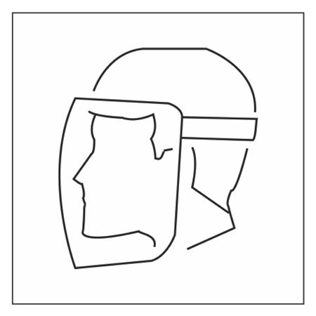 Face Shield Symbol Decal - 1/2" | Carlton Industries