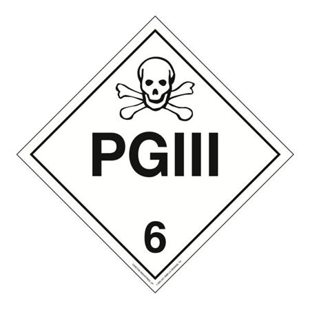 Class 6 - PG III Worded Placard | Carlton Industries