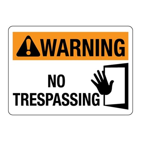 ANSI WARNING No Trespassing Sign - Graphic | Carlton Industries