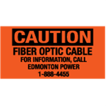 Cable Markers With Adhesive - Caution Fiber Optic Cable