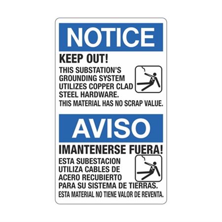 Notice Keep Out! / Bilingual 12" x 20" Sign | Carlton Industries