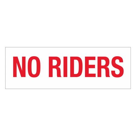 Dashboard Safety Decals - No Riders 4 x 12 | Carlton Industries