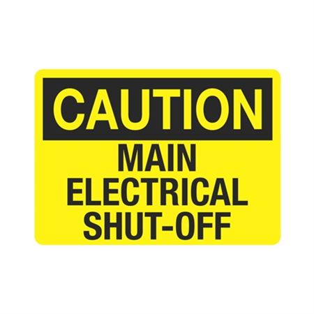 Caution Main Electrical Shut-Off Sign | Carlton Industries