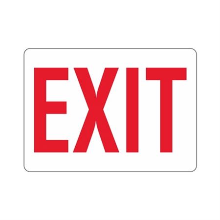 EXIT (Red Text on White) 10"x14" Sign | Carlton Industries