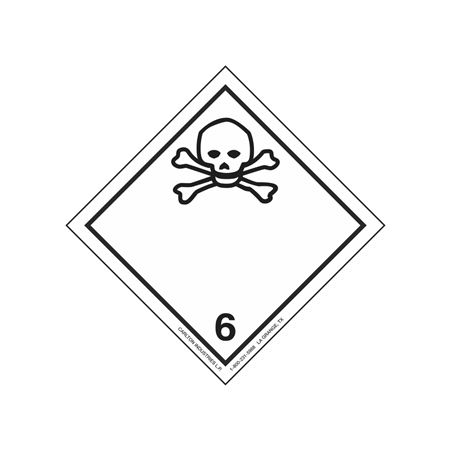 GHS Class 6 Poisonous Material Label Transport Pictogram 4 Inch
