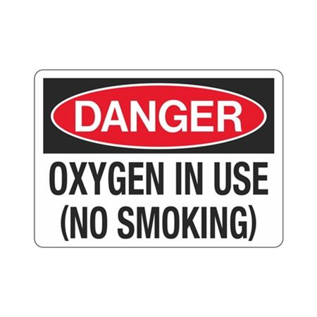 Danger Oxygen In Use (No Smoking) (Hazmat) Sign