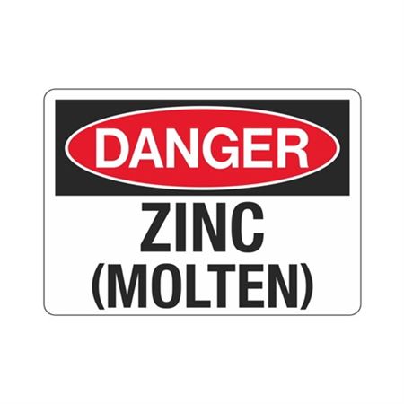 Danger Zinc (Molten) Sign | Carlton Industries