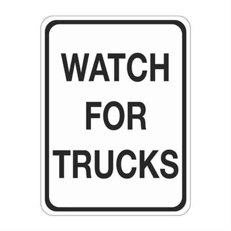 Watch For Trucks Sign 18" x 24" | Carlton Industries