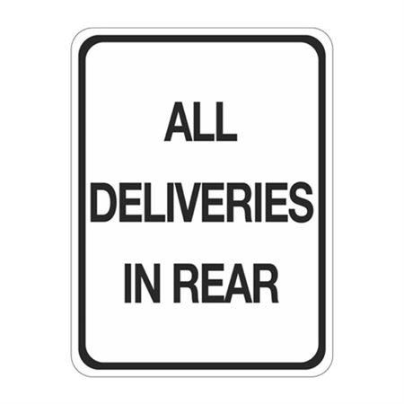 All Deliveries In Rear Sign 18" x 24" | Carlton Industries