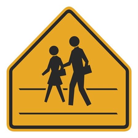 Pedestrians Crosswalk Pentagon Shape Sign 30" x 30" | Carlton Industries