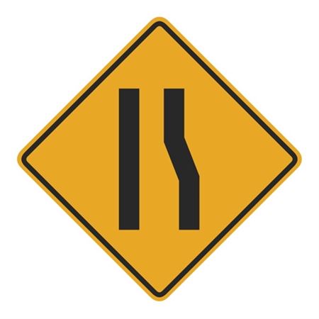 Right Lane Ends Merge Left (Graphic) Sign 24 x 24 | Carlton Industries