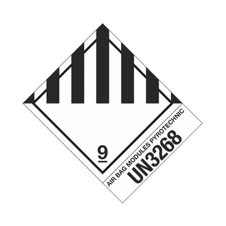 Hazmat Shipping Labels with Descriptions - Air Bag Modules, Pyrotechnic ...