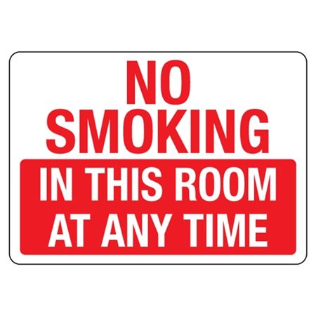No Smoking In This Room At Any Time Sign | Carlton Industries