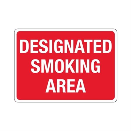 Designated Smoking Area Sign - Red | Carlton Industries