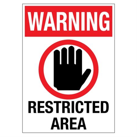 Warning Restricted Area Sign | Carlton Industries