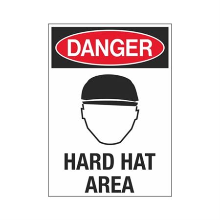 Danger Hard Hat Area 10" x 14" Sign - Graphic | Carlton Industries