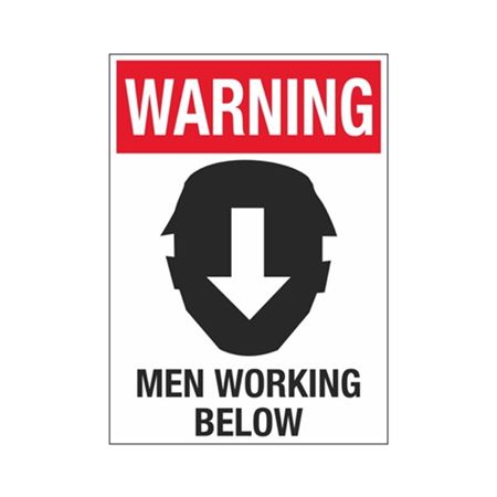 Warning Men Working Below Sign | Carlton Industries
