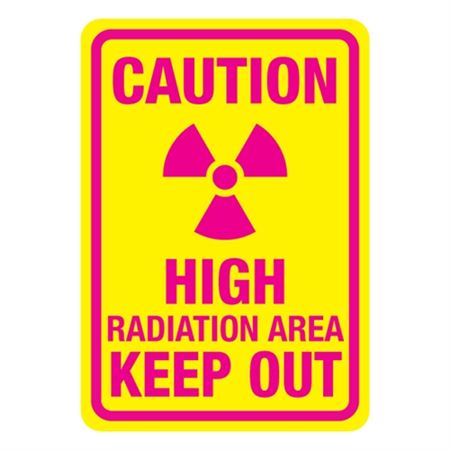 Caution High Radiation Area... 7 x 10 Sign | Carlton Industries