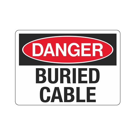 Danger Buried Cable Sign - 10" x 14" Sign | Carlton Industries