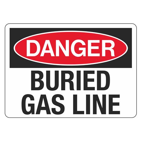 Danger Buried Gas Line 10" x 14" Sign | Carlton Industries