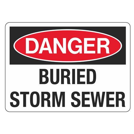 Danger Buried Storm Sewer - 10" x 14" Sign | Carlton Industries