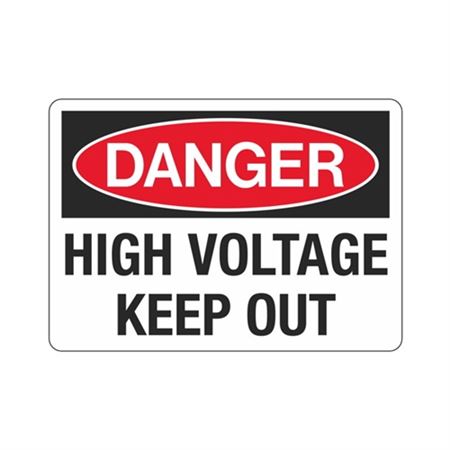 Danger High Voltage Keep Out - 10" x 14" Sign | Carlton Industries