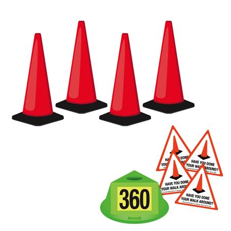 360 Walk Around Safety Kit - Red/Orange Cones | Carlton Industries