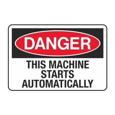Danger This Machine Starts Automatically Decal | Carlton Industries