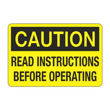 Caution Read Instructions Before Operating Decal | Carlton Industries